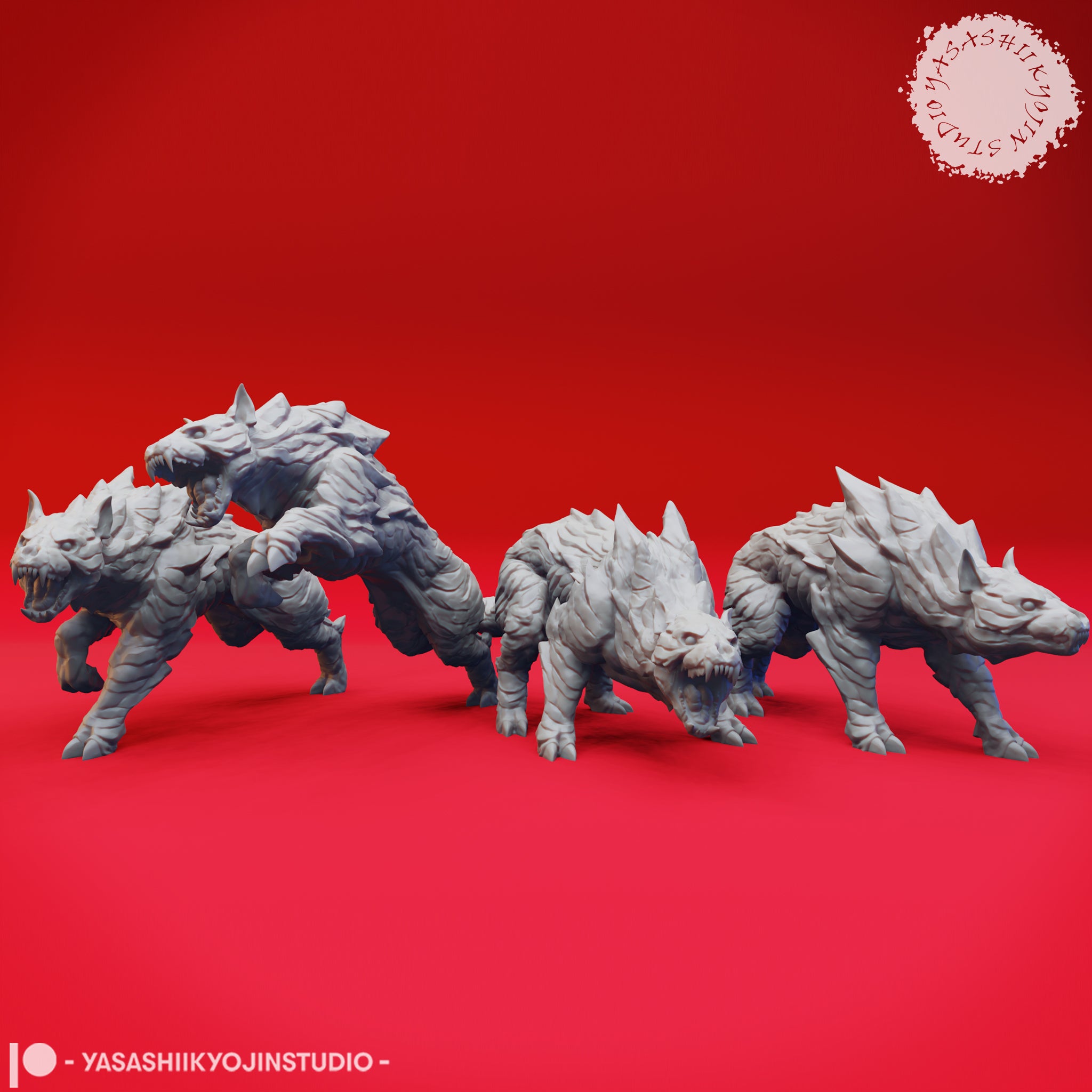 Hellhound Bundle D&D Miniature by Yasashii Kyojin Studios – MitzNSimz