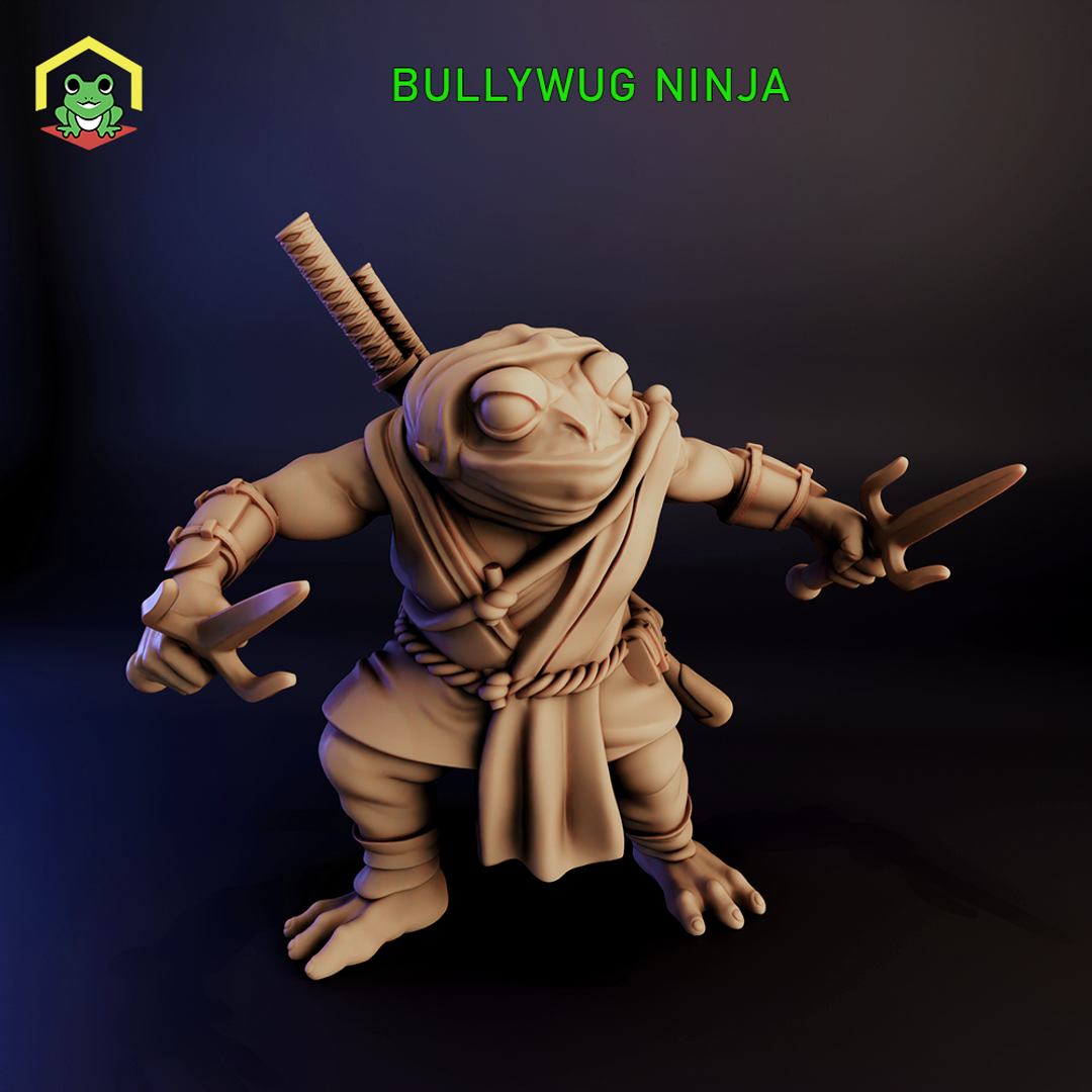 Bullywug Ninja D&D Miniature by The Toadstool Weaver – MitzNSimz