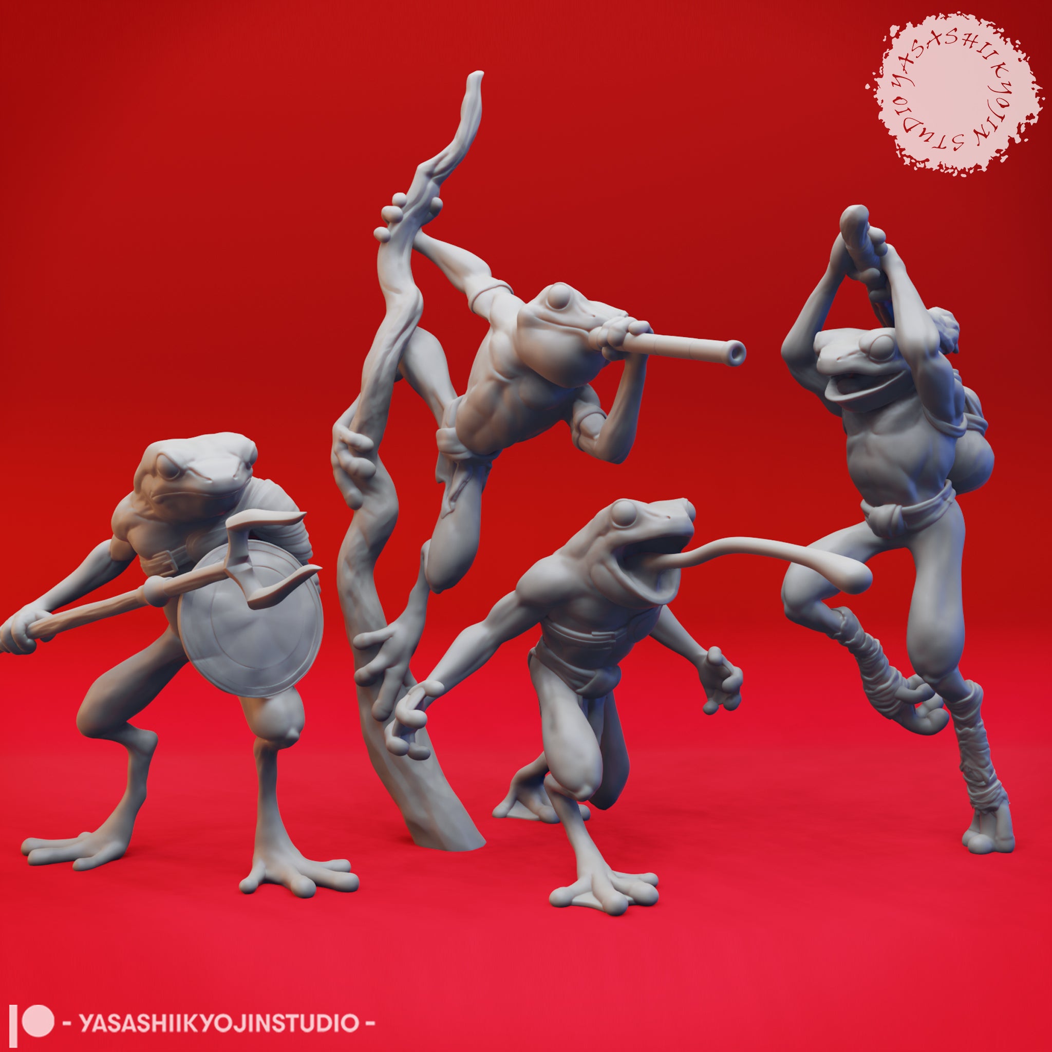 Bullywug Bundle D&D Miniature by Yasashii Kyojin Studios – MitzNSimz