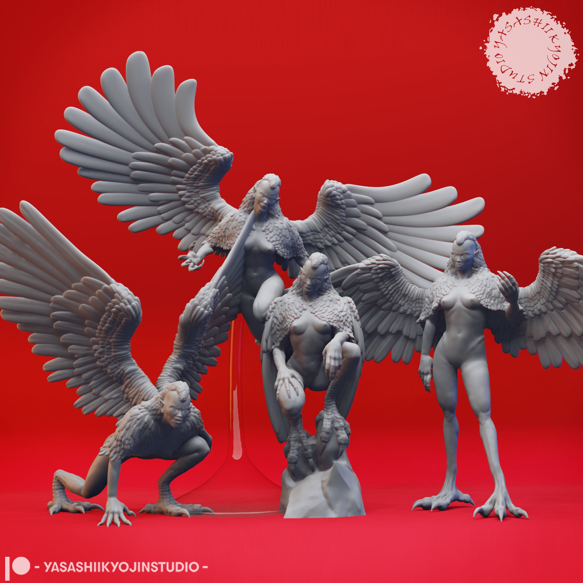 Harpy Bundle D&D Miniature by Yasashii Kyojin Studios – MitzNSimz