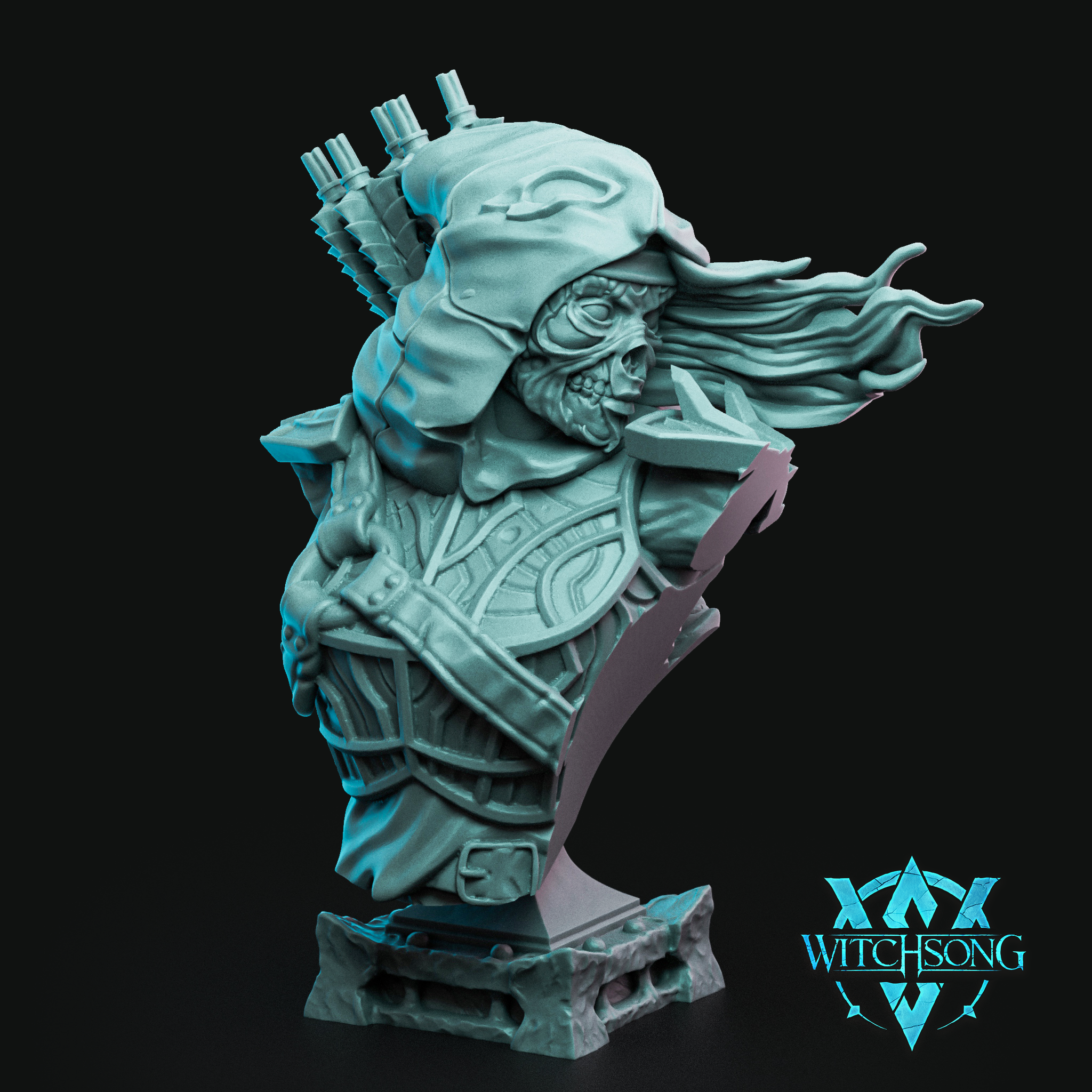 Knight Horror Lieutenant Archer Bust D&D Miniature by Witchsong ...