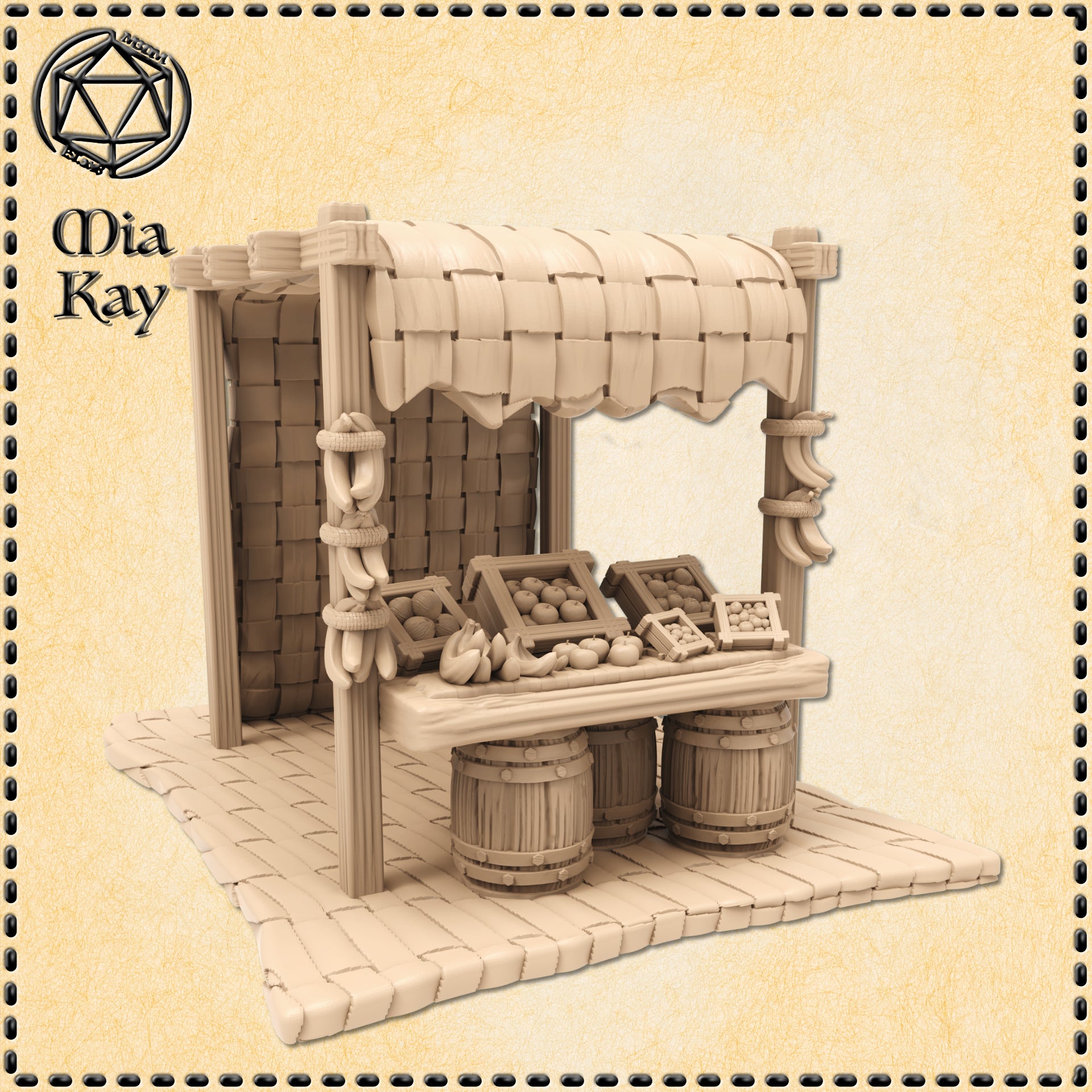 Fruit Stand D&D Miniature by Mia Kay M3DM – MitzNSimz