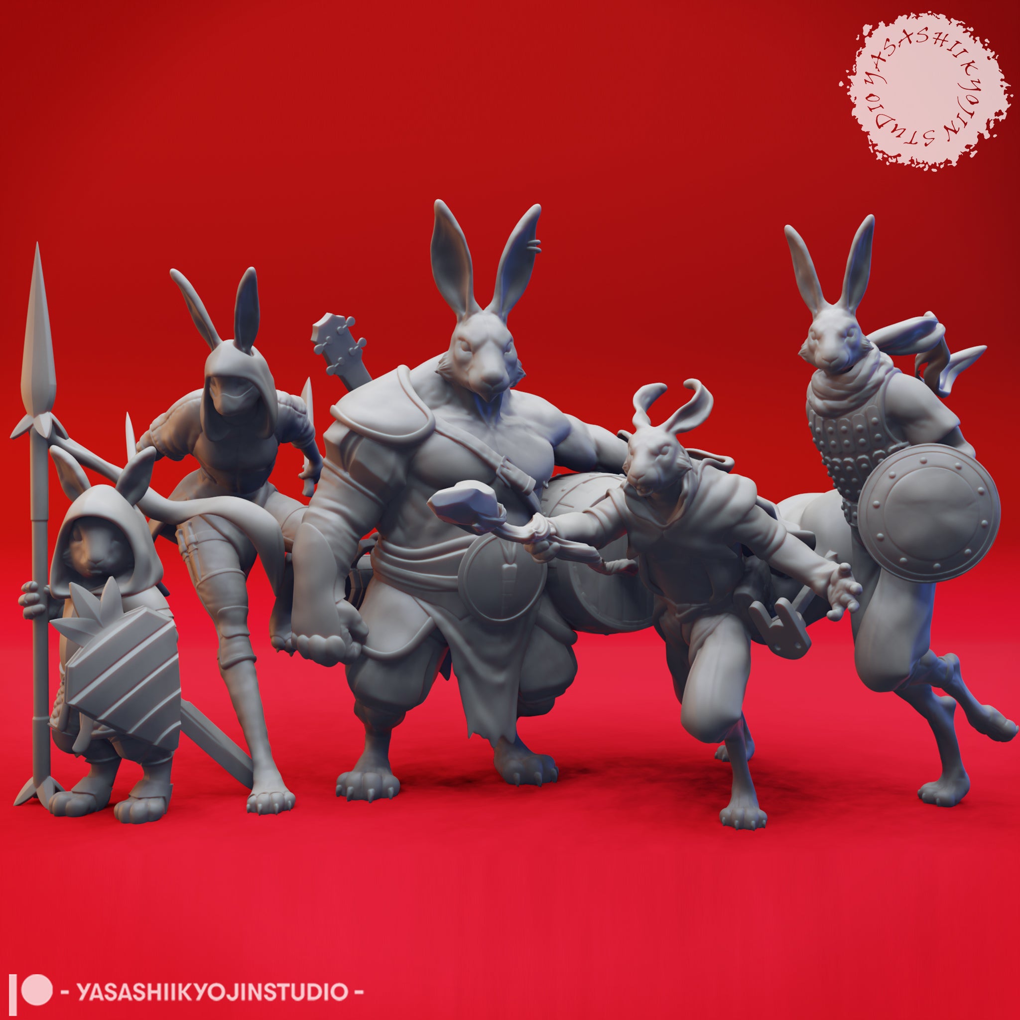 Rabbitfolk Bundle D&D Miniature by Yasashii Kyojin Studios – MitzNSimz