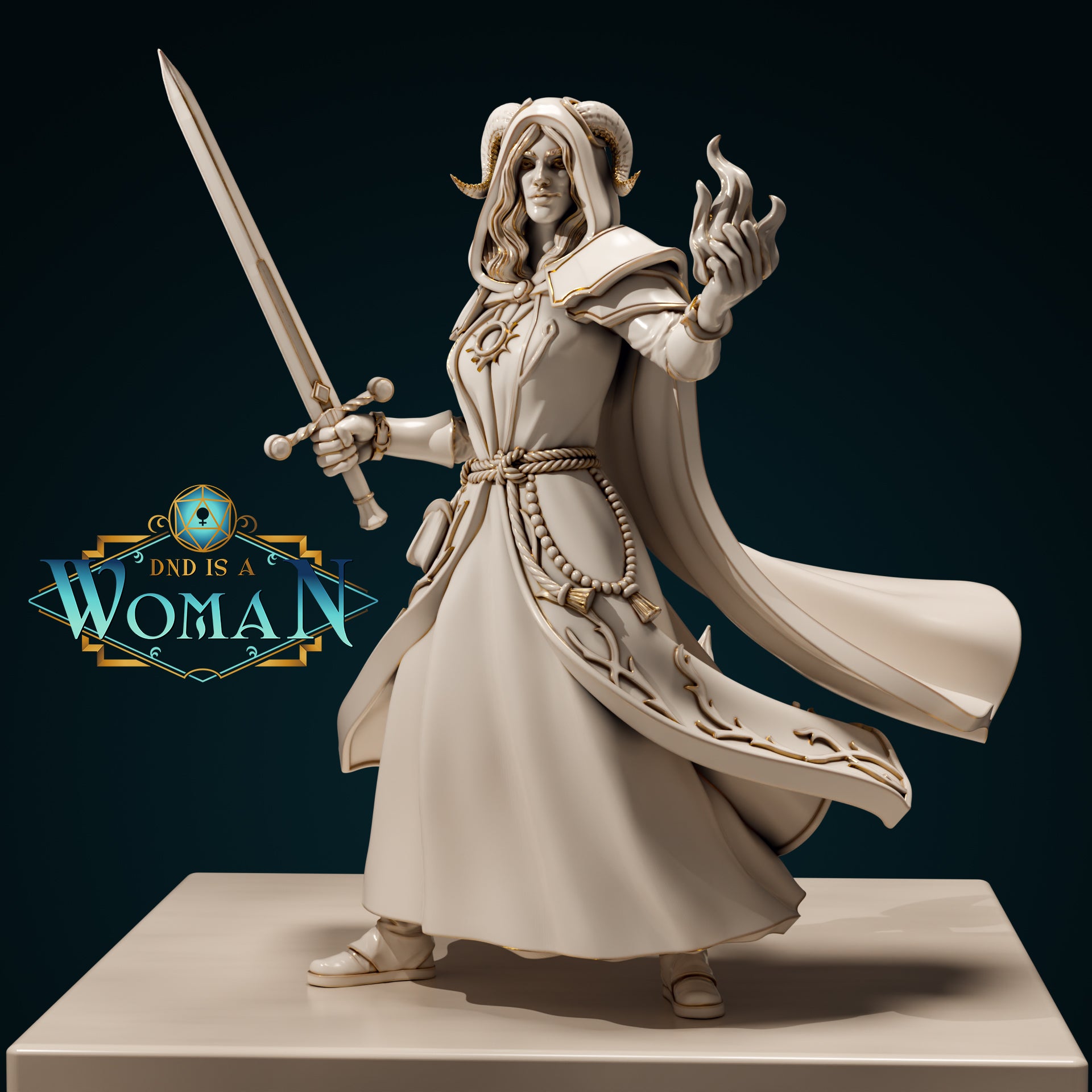 Tiefling Cleric - Lady Sunila D&D Miniature by DnD Is A Woman – MitzNSimz