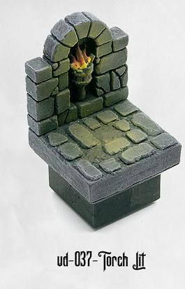 Ultimate Dungeon Torch Wall Lit UD-037 D&D Miniature by Dungeon Blocks ...