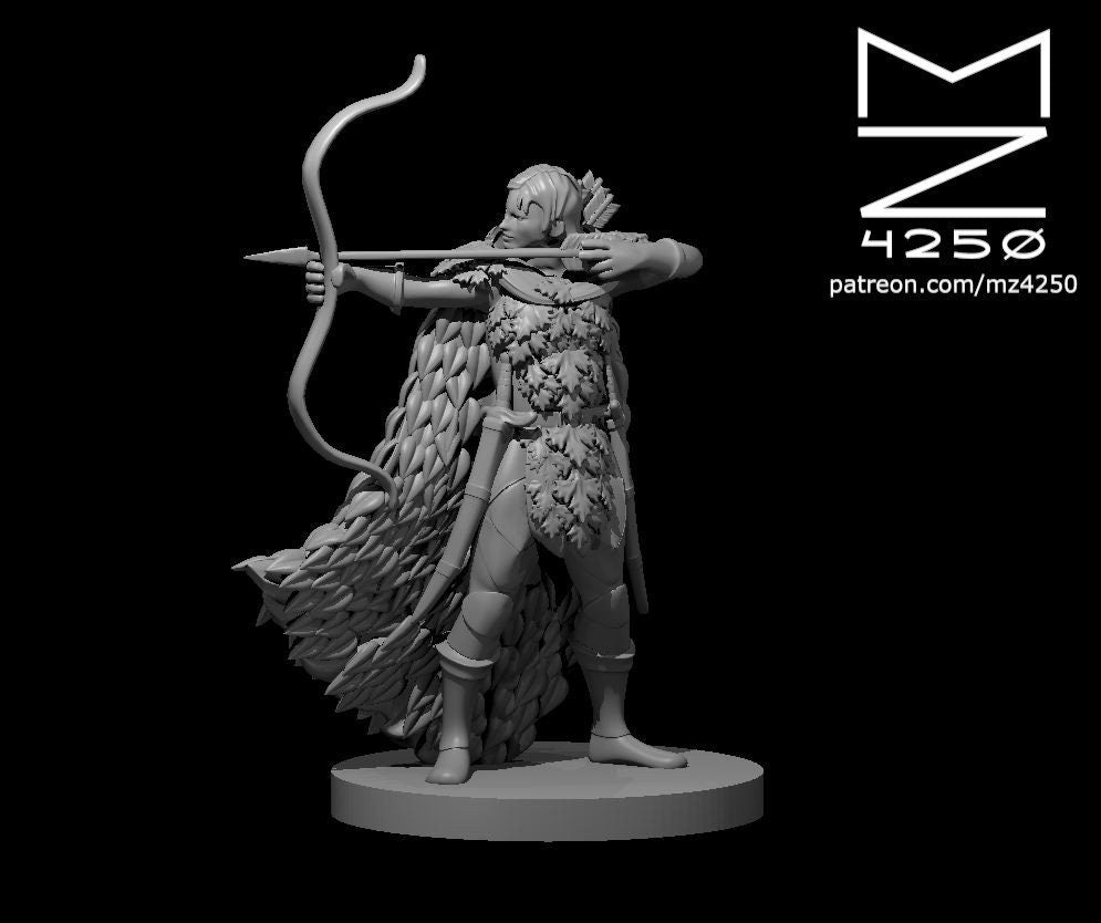 Human Ranger Female Beastmaster D&D Miniature by MZ4250 – MitzNSimz