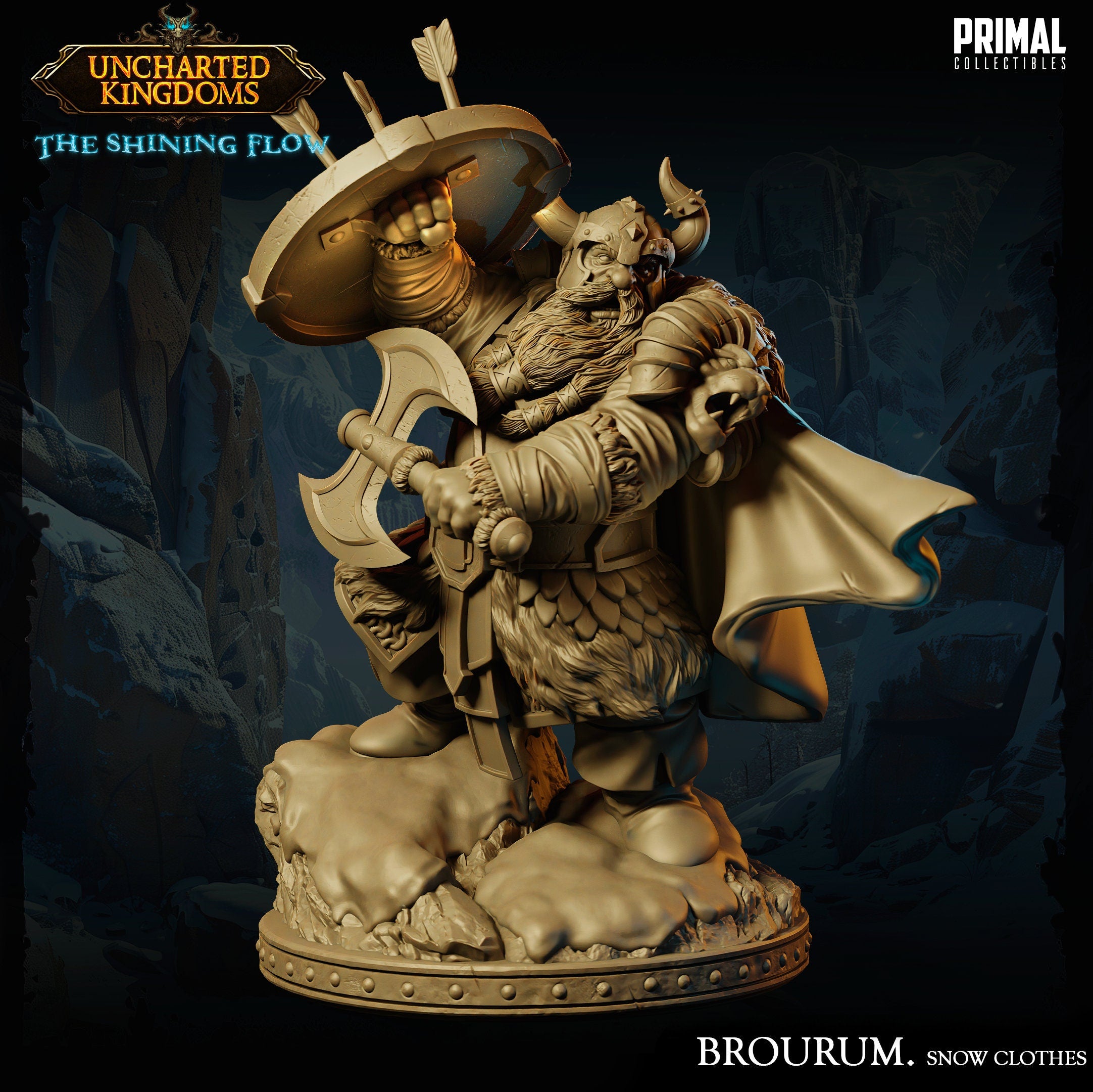 Dwarf Arctic Barbarian / Fighter (Brourum) by Primal Collectibles ...